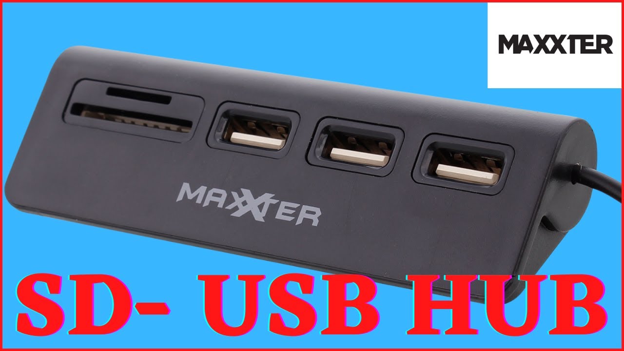 USB Hub 3 USB + Mini/SD Kartenleser von Maxxter aus Action Unboxing ...