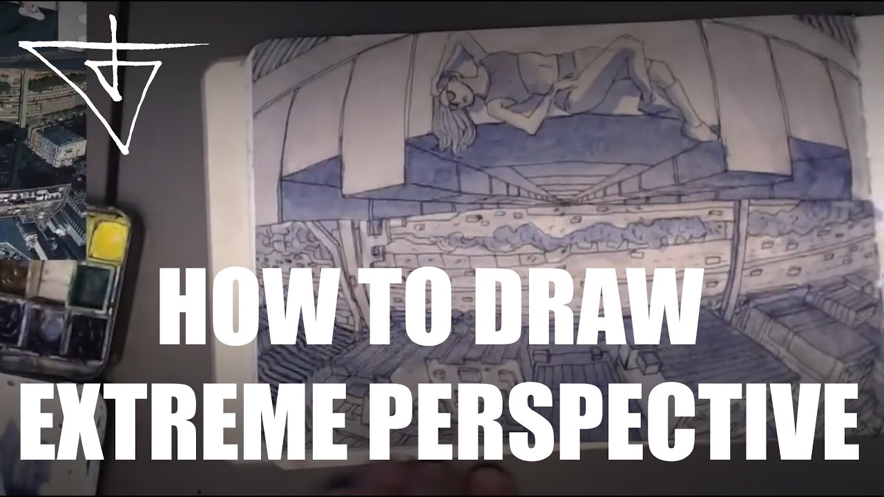 How to draw aerial view in extreme perspective - YouTube