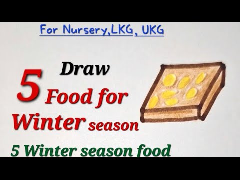 Winter season food drawing easy, draw winter season food easy, draw ...