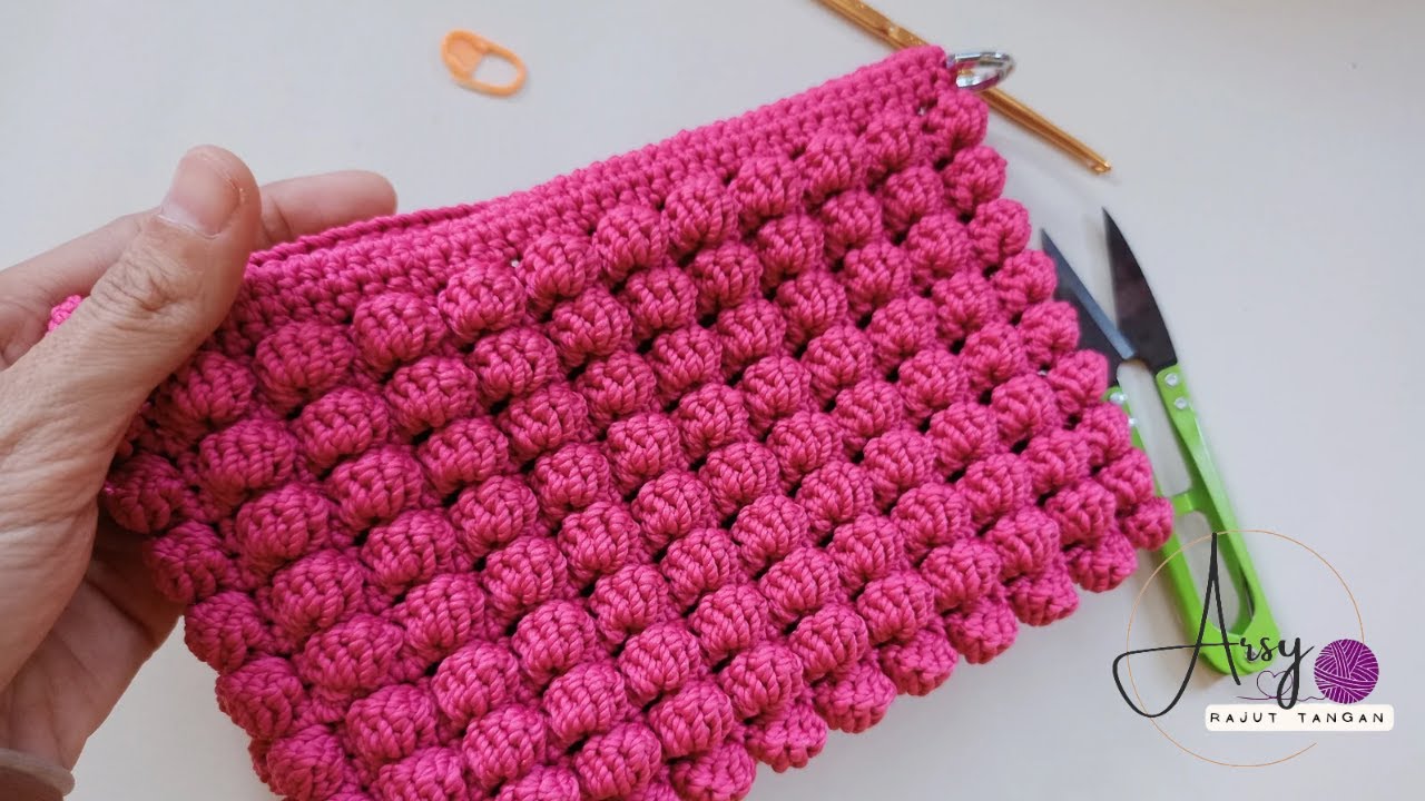 Pouch Rajut Bubble (4) - YouTube