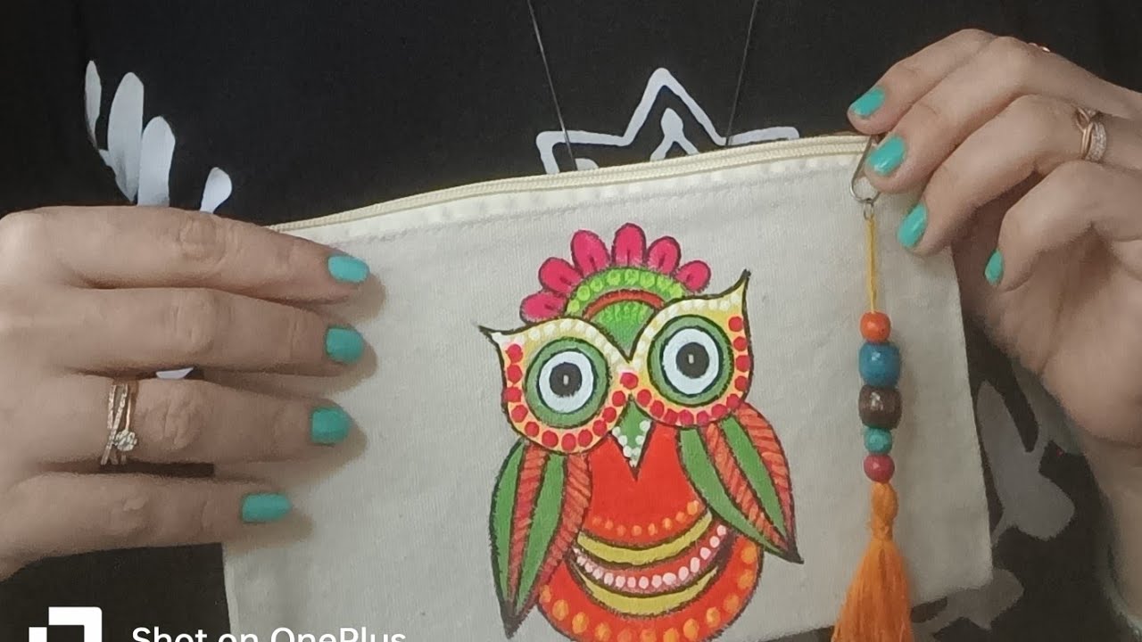 DIY hand-painted canvas pouch/Fabric painting on handbags/Diy canvas ...