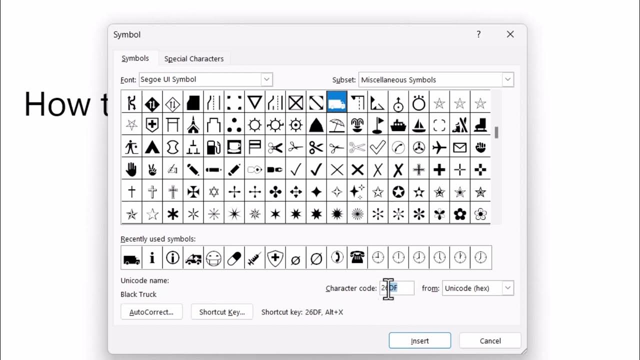 How To Insert Black Truck Symbol In MS Word YouTube how-to-insert-black-truck-symbol-in-ms-word-youtube