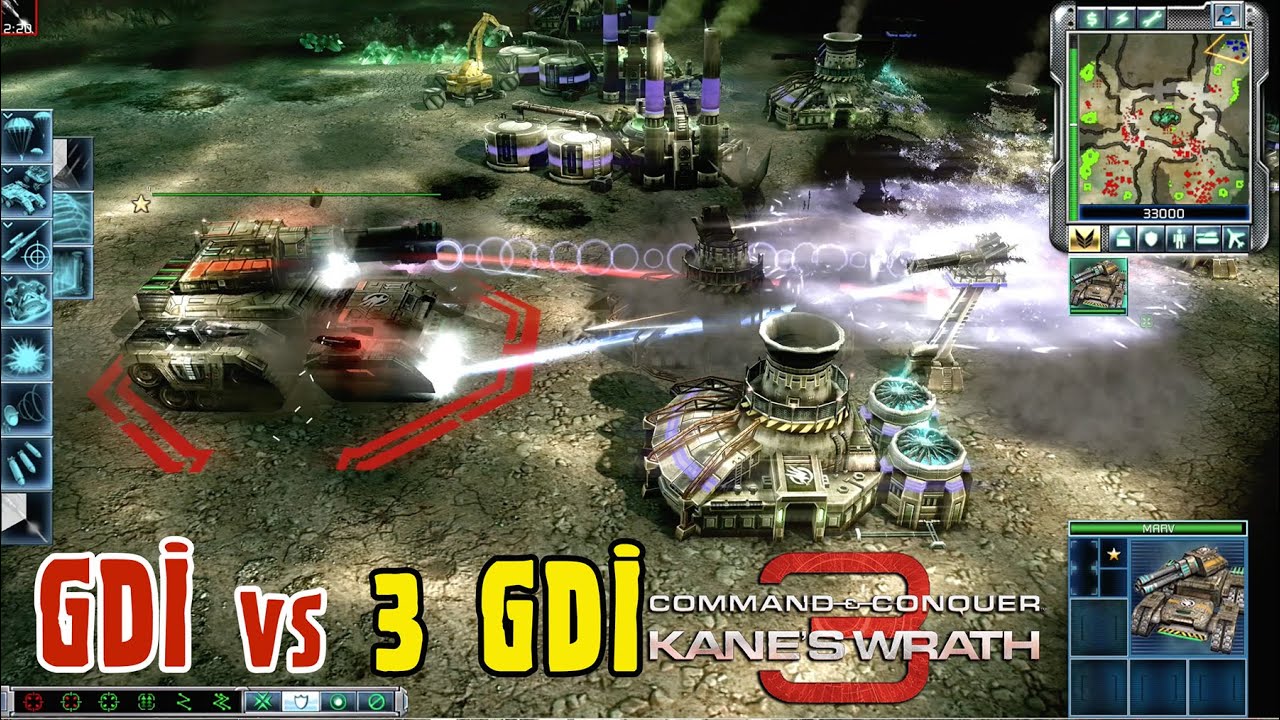 CNC3 Kane's Wrath Brutal GDI vs 3 GDI Brutal Gameplay #22 - YouTube