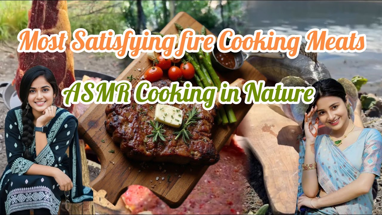 Most Satisfying Fire Cooked Meats | ASMR Cooking in Nature - YouTube