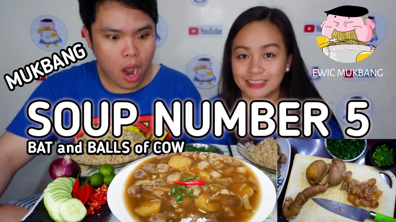 Soup Number 5 Bat and Balls of Cow Mukbang / Filipino Exotic Food ...