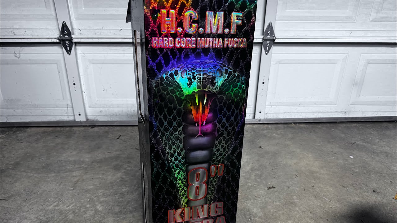 LOUDEST FIREWORKS HCMF KING COBRA 8inch canister shells 🦾🦾🔥 FULL SLEEVE ...