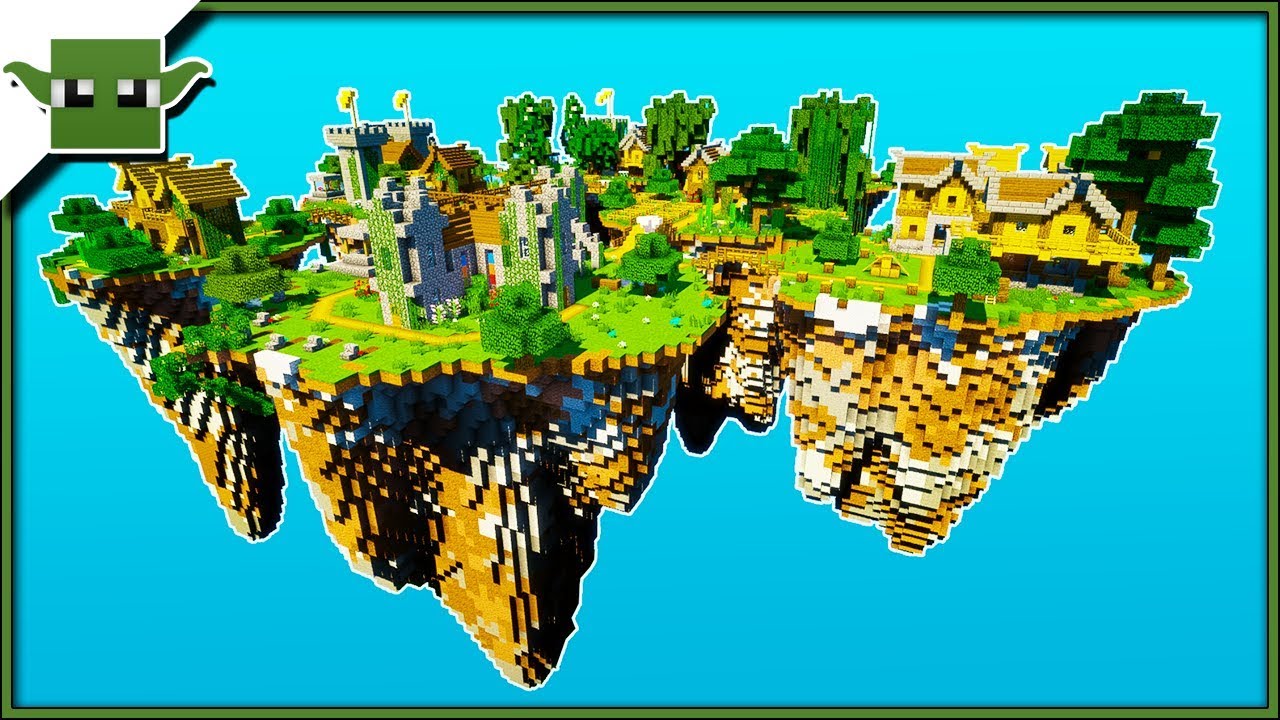 Minecraft Floating Island EXTREME Village Transformation - YouTube