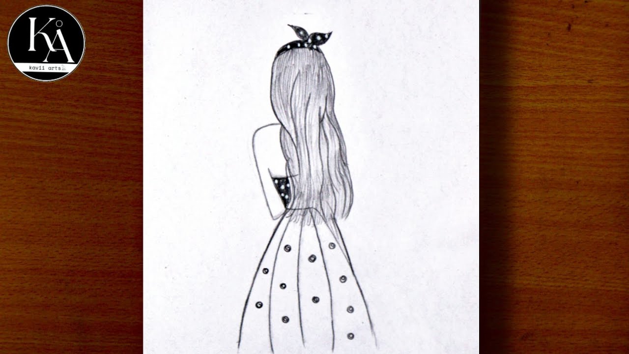 how to draw a girl beck side || easy drawing for beginners || girl ...