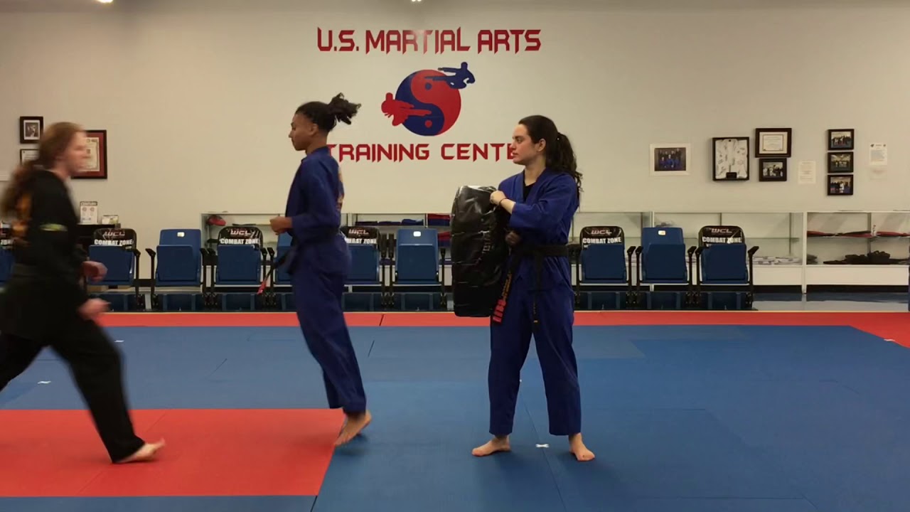 Kicks: Jump Spin Back Kick, and Flying Side Kick - YouTube