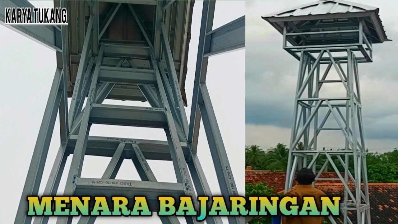 CARA MANUAL ANGKAT MENARA MASJID TINGGI 4 METER DARI BAJARINGAN - YouTube