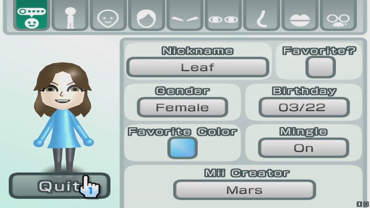 Leaf - Pokémon - Mii 2866 - YouTube