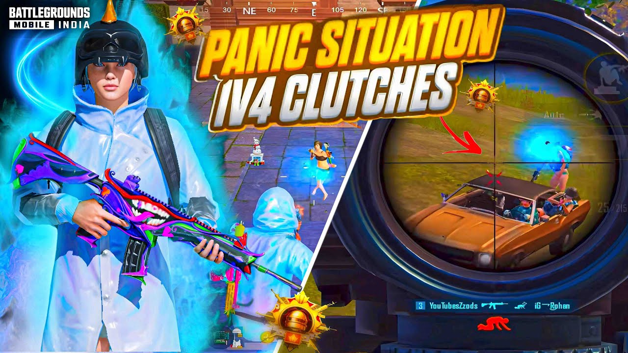 PANIC 🤯 SQUAD IN 1VS4 CLUTCHES STREAMER BGMI 🔥SAMSUNG, A7,A8,J4,J5,J6 ...