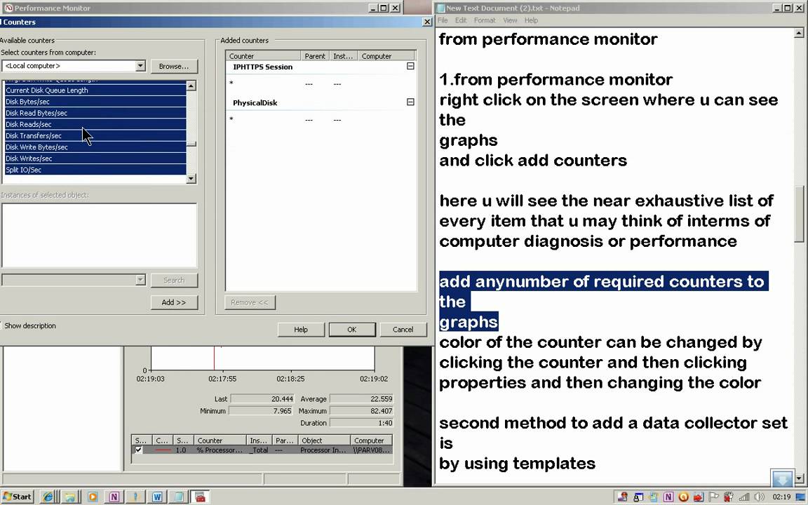 perfmon - creating data collector sets - part 1 - YouTube