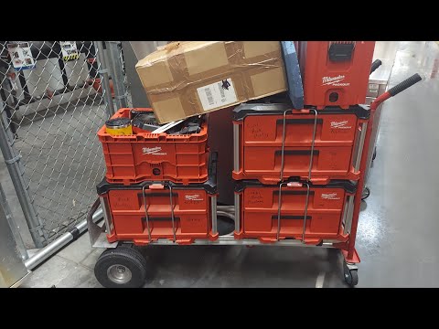 Milwaukee Packout 2 drawer tool boxes and Milwaukee truck dolly cart ...