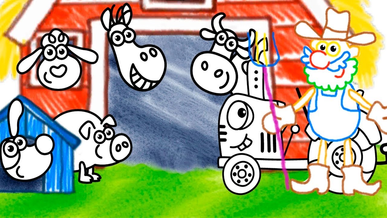 Learning to draw 🎨8 - Учимся рисовать, Drawing Old MacDonald ...