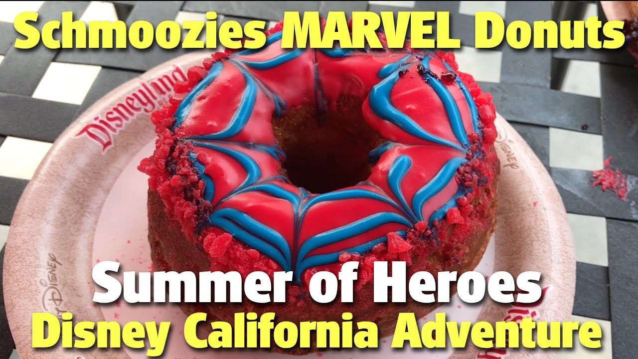 Trying Schmoozies MARVEL Donuts | Summer of Heroes | Disney California ...