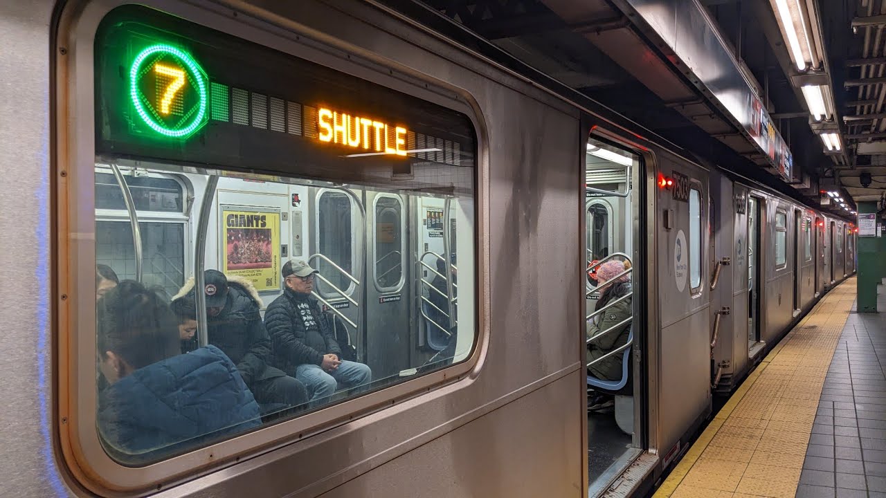 NYC Subway: R188 7 Shuttle Train from Times Square to Hudson Yards (4/6 ...
