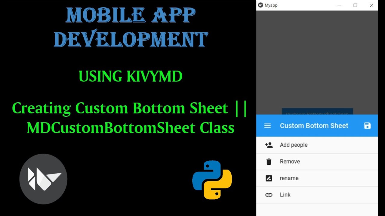 Creating Custom Bottom Sheet Using Kivymd Mdcustombottomsheet Class Mobile App Development 1821