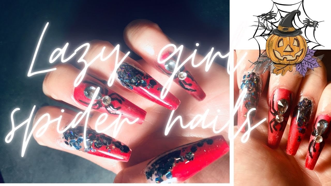 Spider nails\ lazy girl nail method\ hard gel polygel acrylic nails\ 3d ...