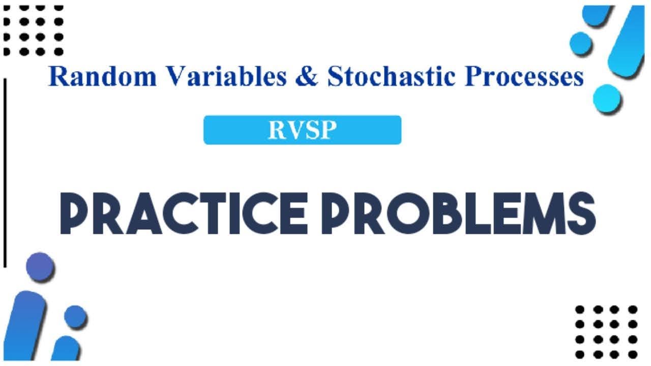 RVSP L13|Practice Problems|Probability Density Function|S V Ravi Kumar - YouTube