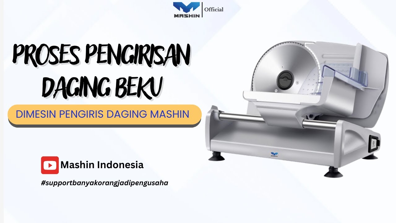 Proses Pengirisan Daging Beku Dimesin Pengiris Daging Mashin - YouTube