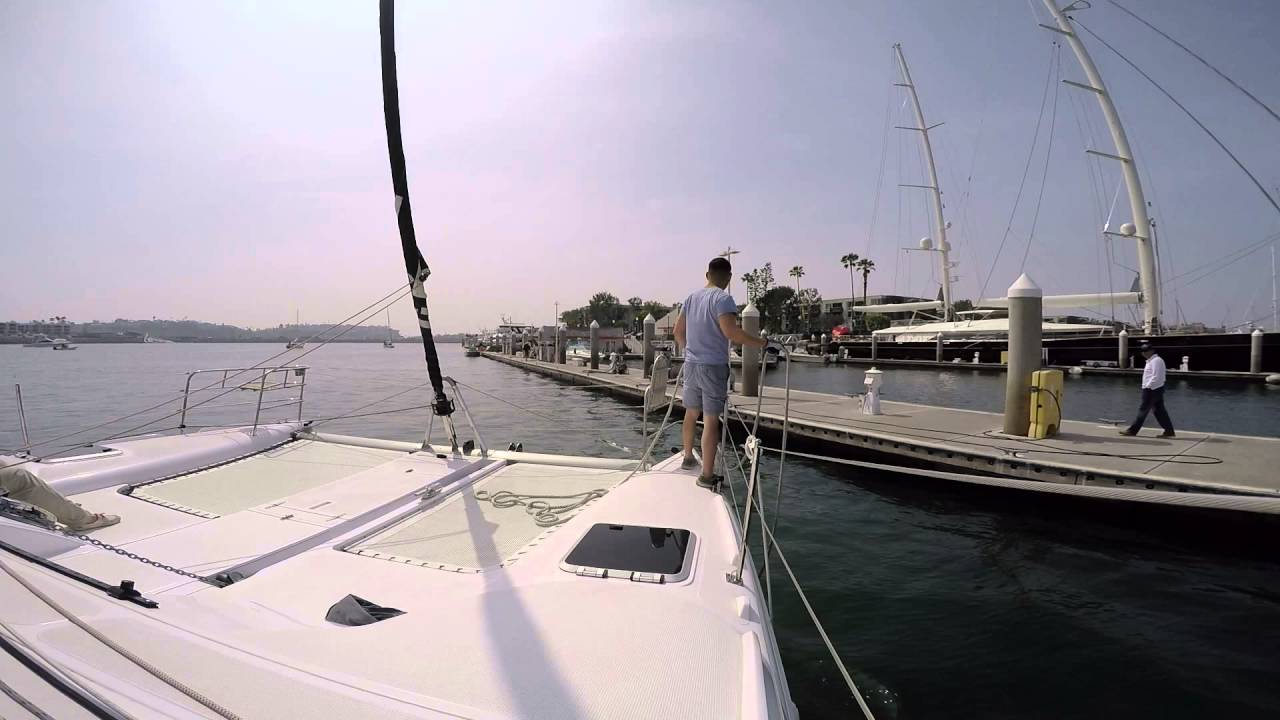 ASA 114 Catamaran Cruising - Docking with Spring Lines - YouTube