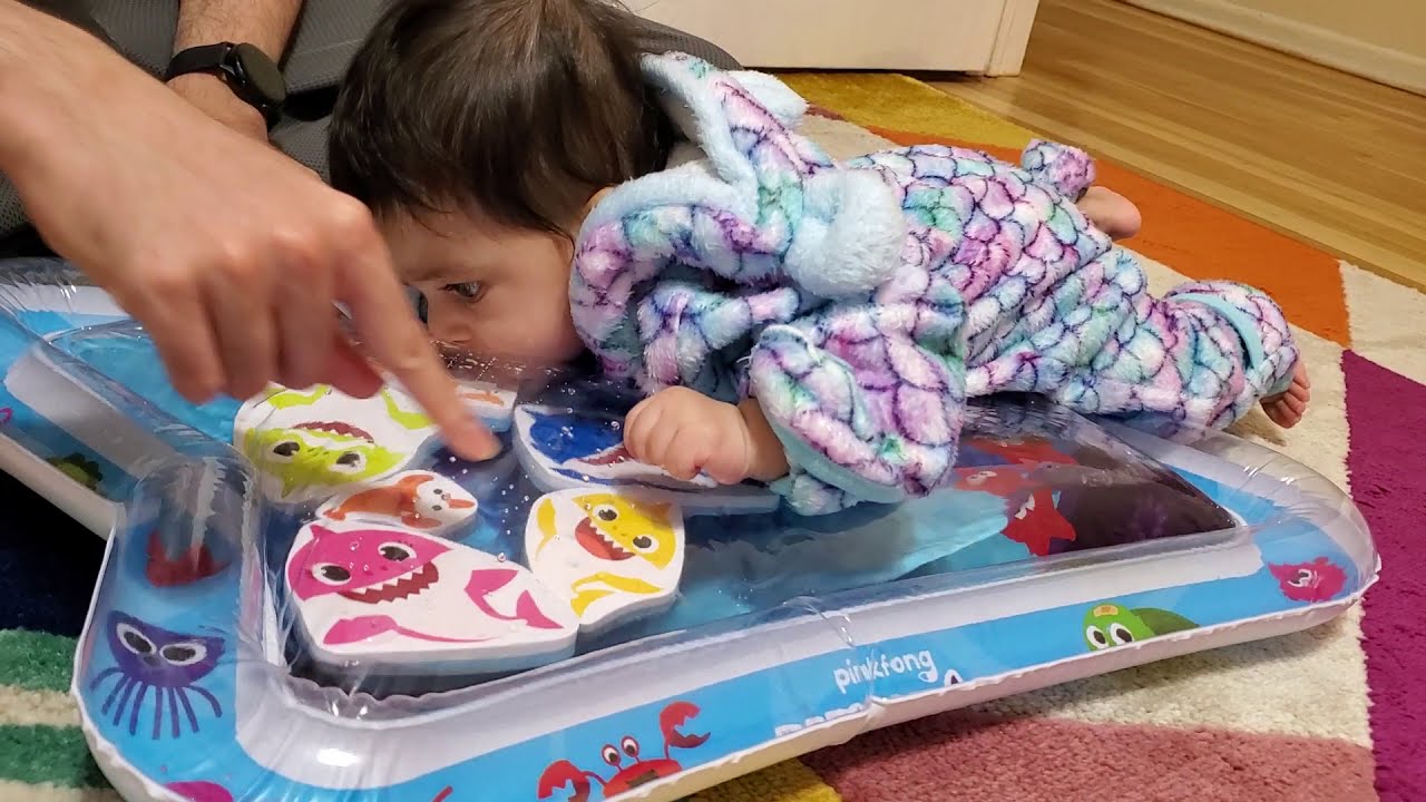 Pinkfong Baby Shark Tummy Time Water Play Mat Assembly and Review - YouTube