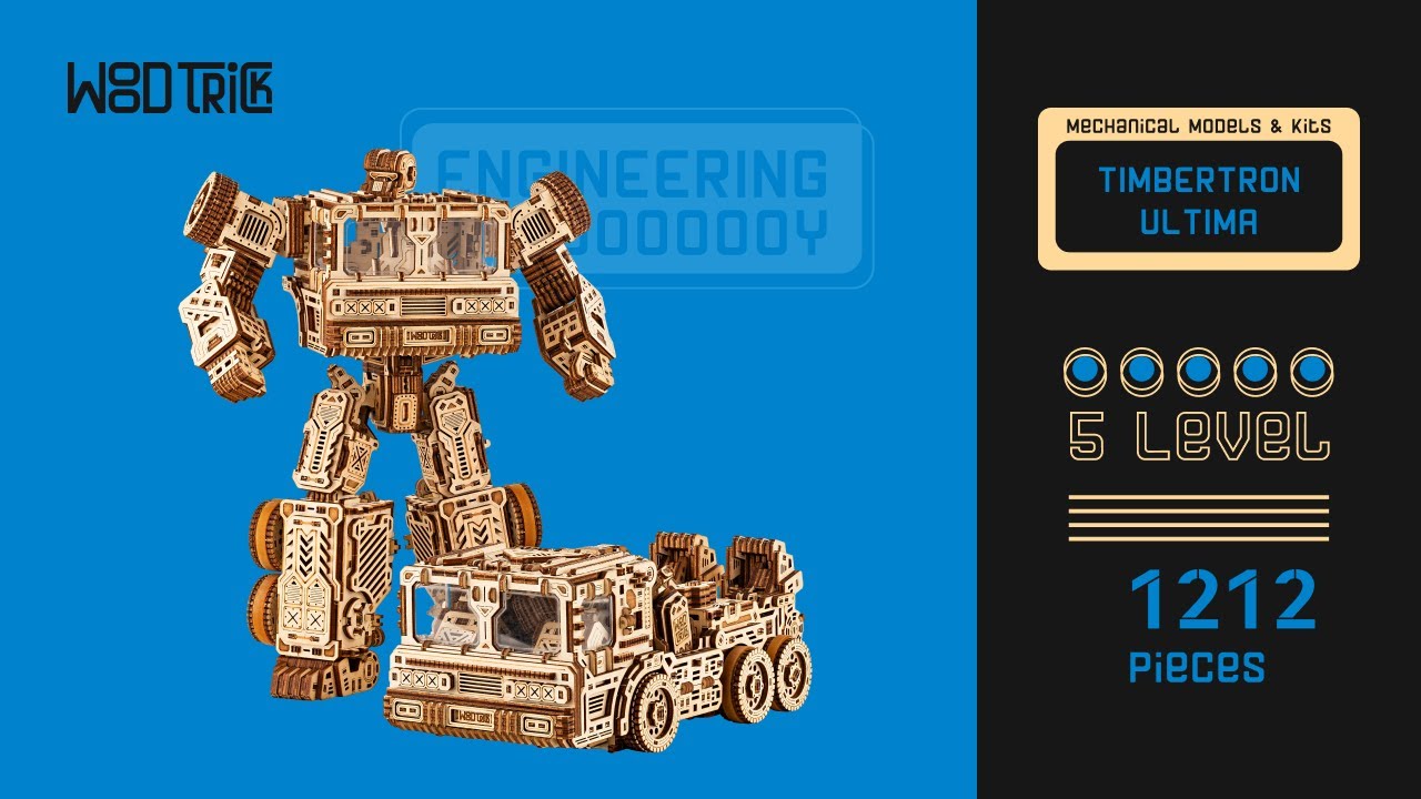Timbertron Ultima - WoodTrick Part 2 assembling 3D robot transformer ...
