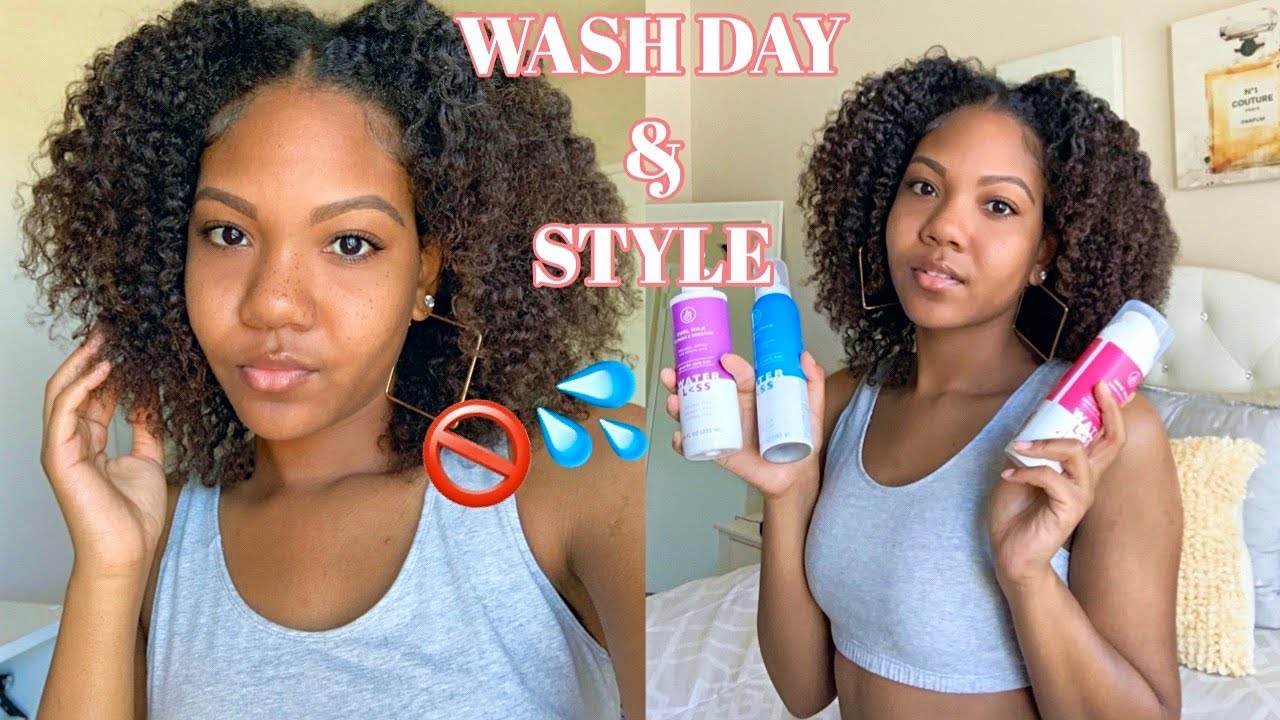Washing & Styling My Natural Hair using NO WATER! | Waterless Haircare ...