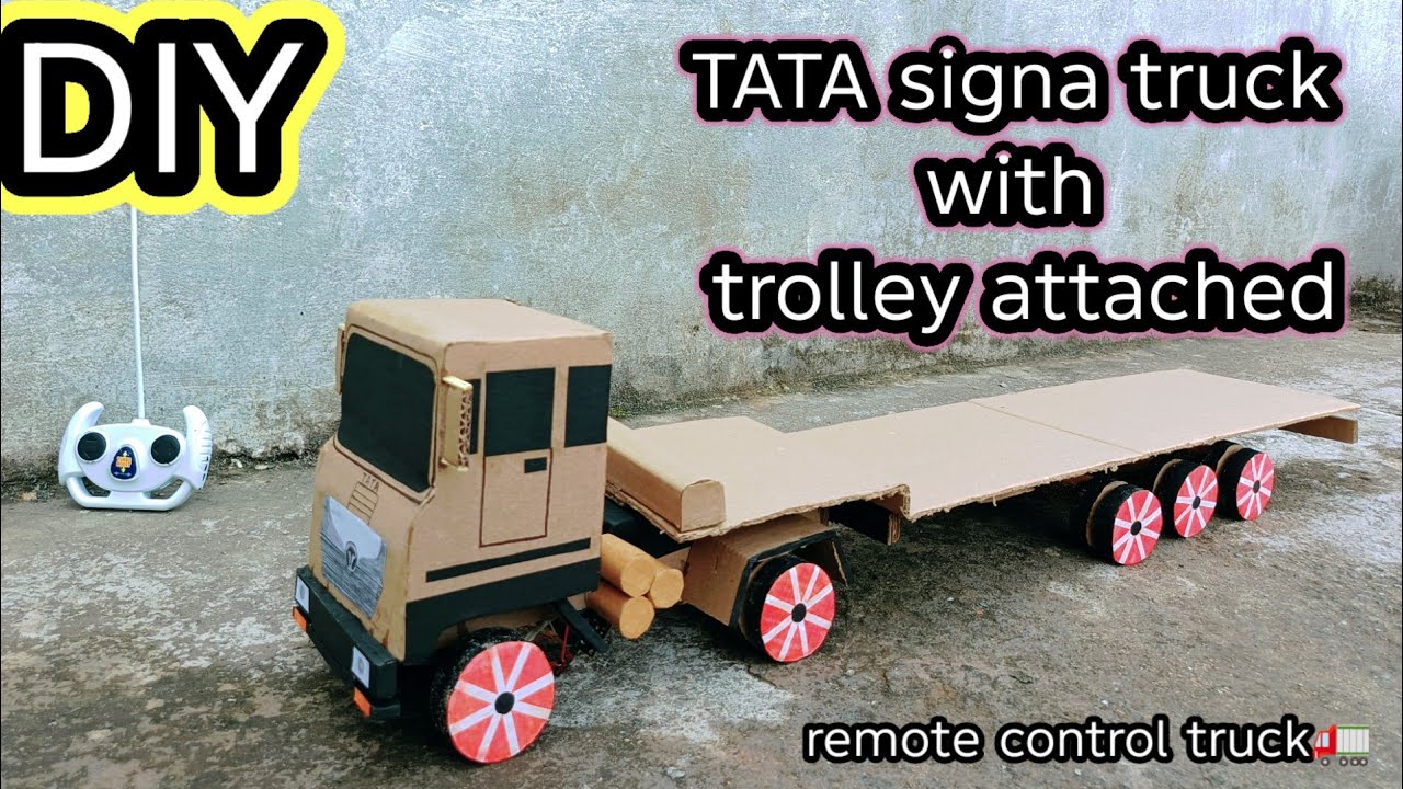 RC TATA SIGNA Truck with Trolley 😍 | 100% Cardboard DIY | Full Working ...
