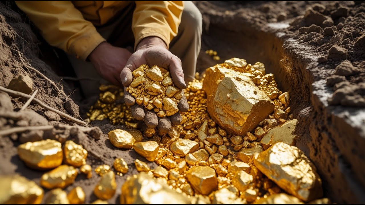 Digging for Huge Nuggets of Gold Treasure at Mountain Cliff, Gold ...