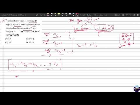 XIP&COQ076 _ The number of ways of choosing 10 objects out of 31 objects of which 10 are ...