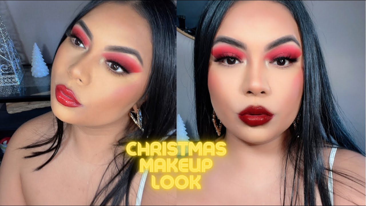 CHRISTMAS MAKEUP LOOK.XMAS MAKEUP. EASY AND FAST 🎄🎁 - YouTube