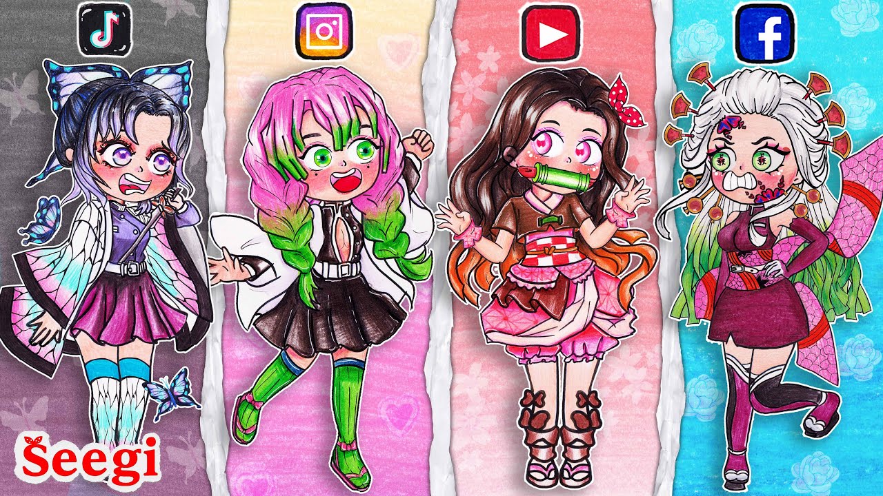 [🎍Paper DIY] Nezuko Demon Slayer Cosplay - Transformation + Outfits 👘 ...