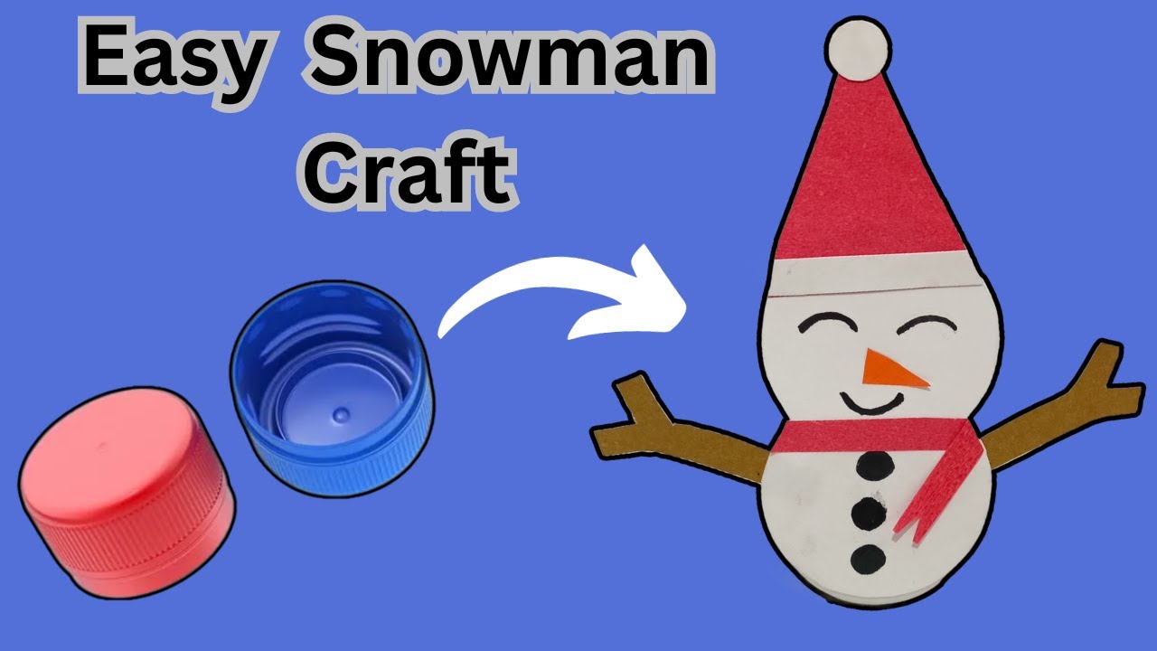 Easy Bottle Cap Snowman