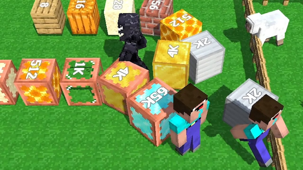 Minecraft 2048. Noob VS Noob. Cubes 2048.io Game - YouTube