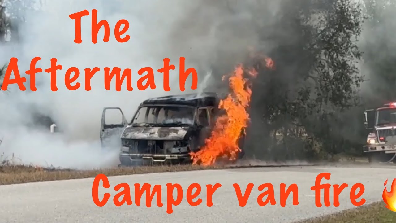 The aftermath of our camper van fire! 🔥 couple goals, homesteading, van ...