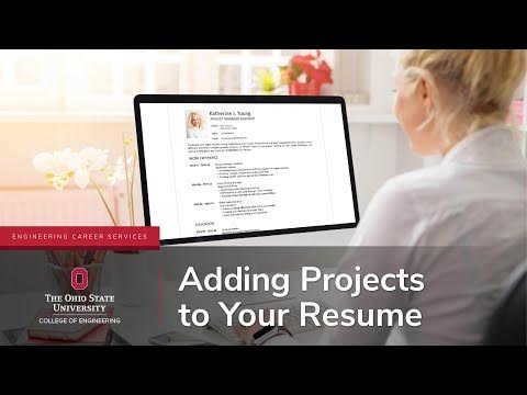 Resumes: Adding Projects to Your Resume - YouTube