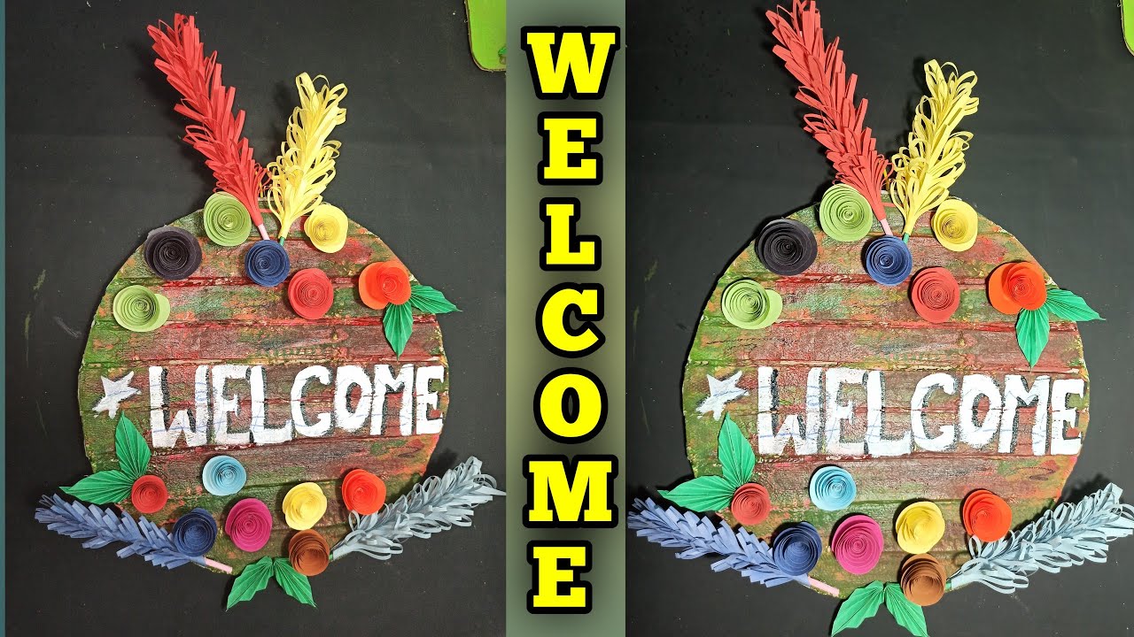 Diy- door 🚪 decoration | home decoration craft || decorat door welcome ...