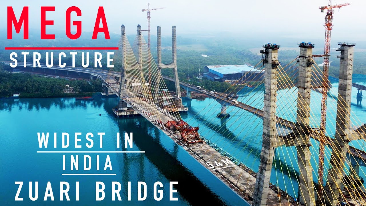 Zuari Bridge Goa Latest Progress Update || Widest Bridge of India ...