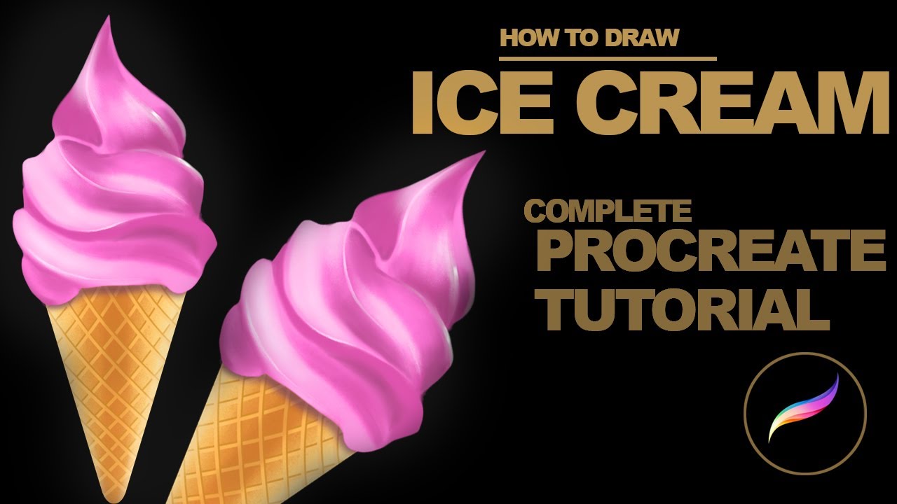 How To Draw a Ice Cream in Procreate || Easy step by step Tutorial || # ...