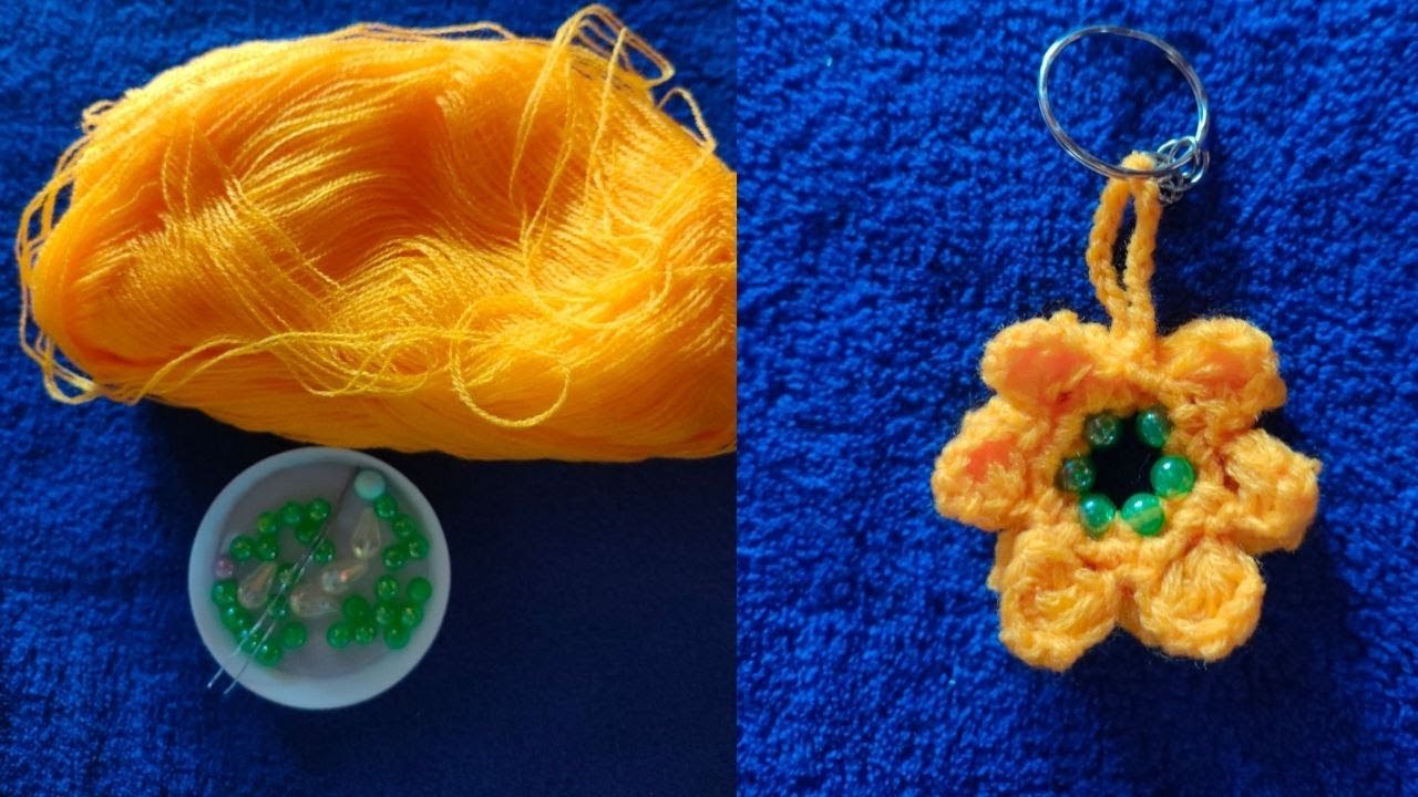 Double layer flowers keychain - YouTube