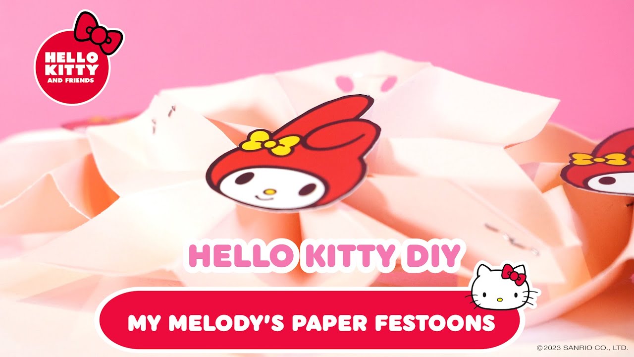 My Melody’s paper festoons | Hello Kitty DIY - YouTube