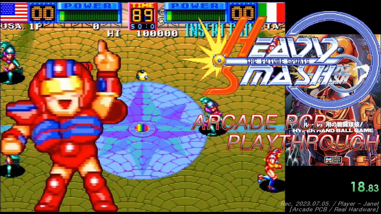 [Arcade PCB] Heavy Smash - 1CC (Team U.S.A. Speedrun Play) / ヘビースマッシュ ...