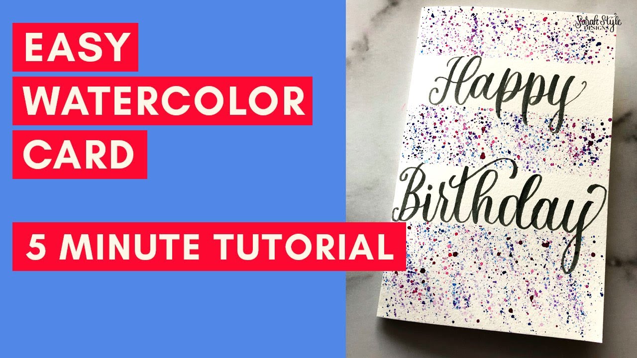 Easy Watercolor Card - 5 Minute Tutorial - Beginner Card - Easy DIY ...