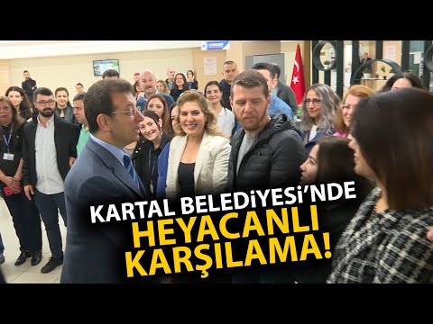 Ekrem İmamoğlu'na Kartal Belediyesi'nde heyecanlı karşılama!