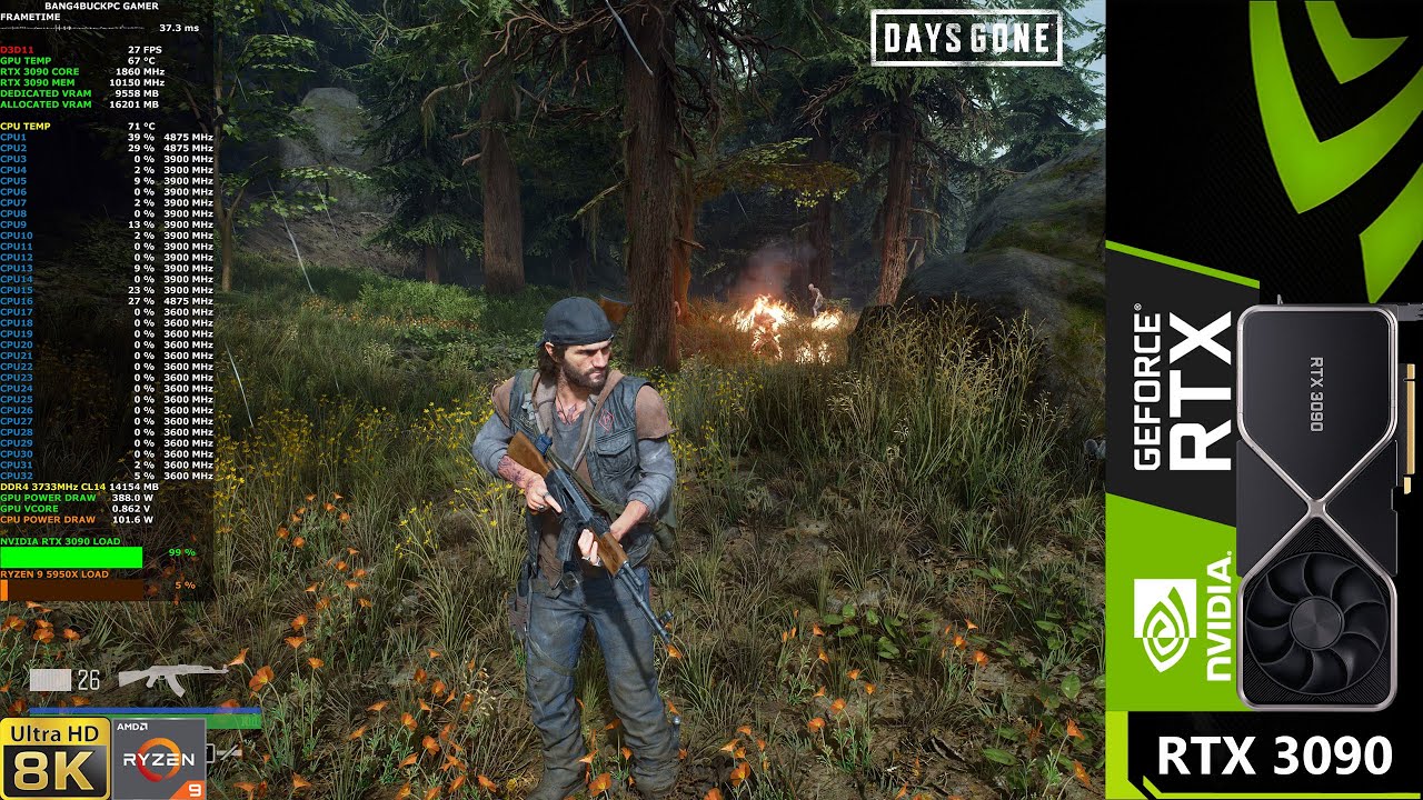 Days Gone Maximum Settings 8K | RTX 3090 | Ryzen 9 5950X - YouTube