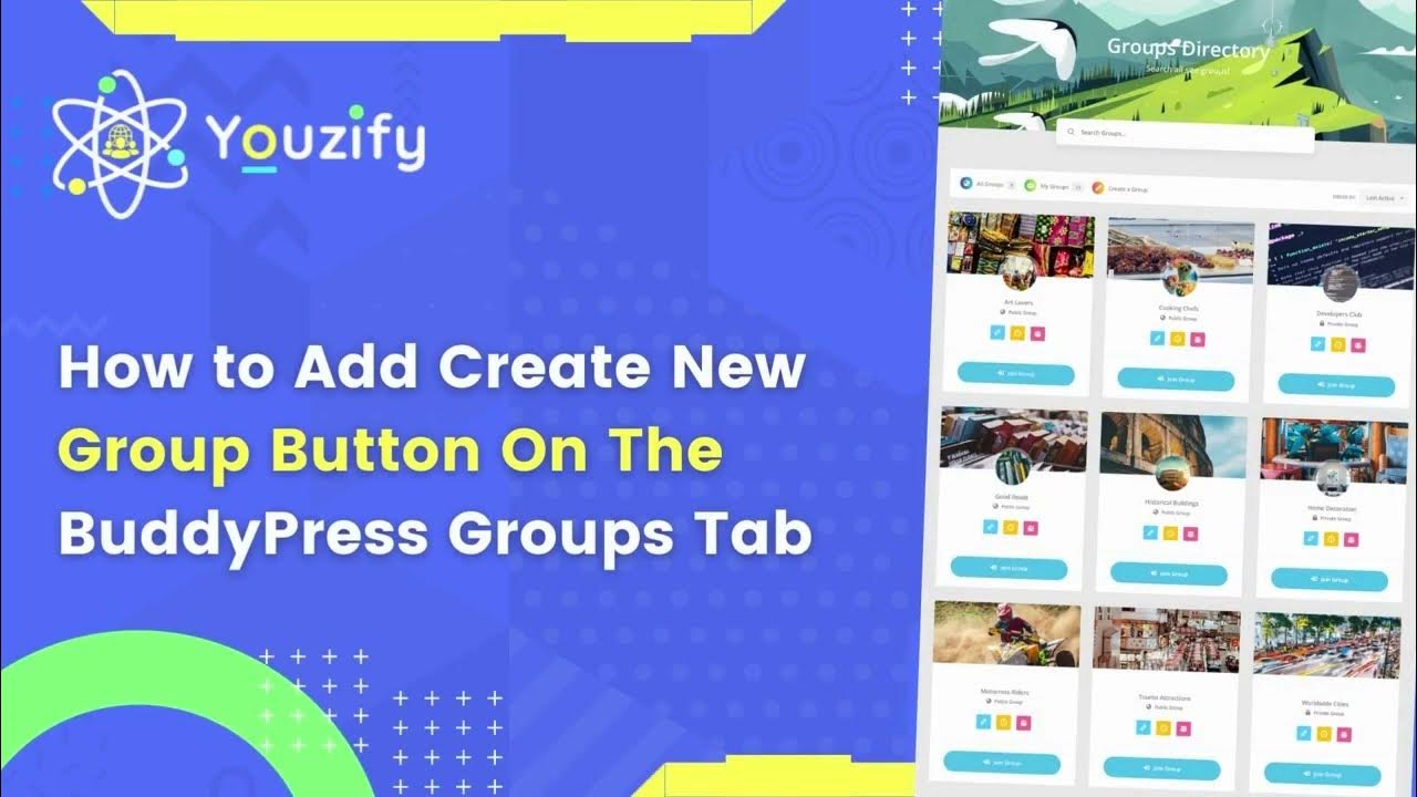 How to Add Create New Group Button on The BuddyPress Groups Tab - YouTube