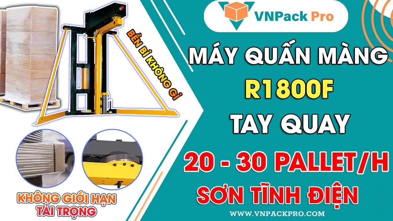 Máy quấn màng Pallet tay quay R1800F | Quấn màng PE không giới hạn tải ...