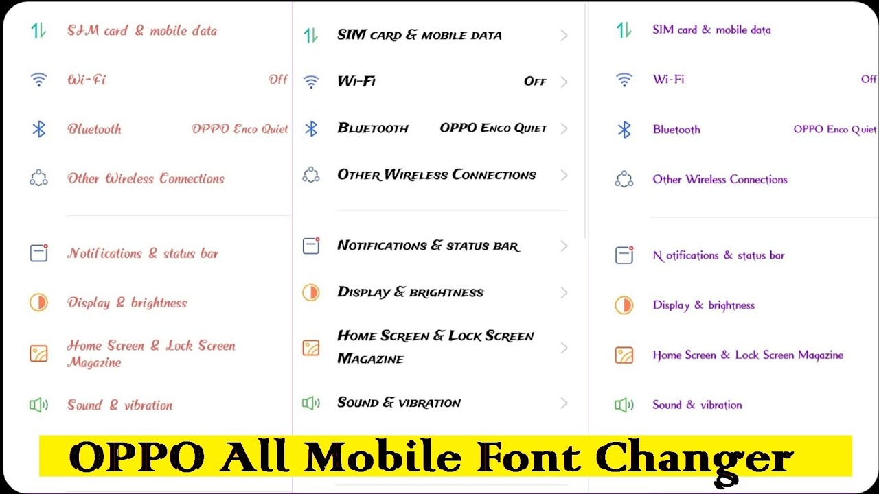 OPPO Mobile Stylish & Attractive Font Style | Oppo All Mobile Font ...